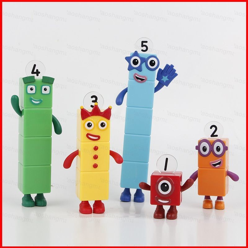 YTS 5pcs Numberblocks Building Blocks Little square man Model Dolls ...
