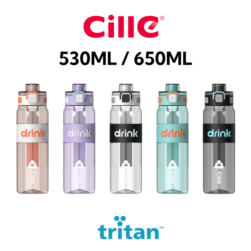 Cille Tritan Water Bottle BPA-Free Plastic Water Bottle Botol Air ...