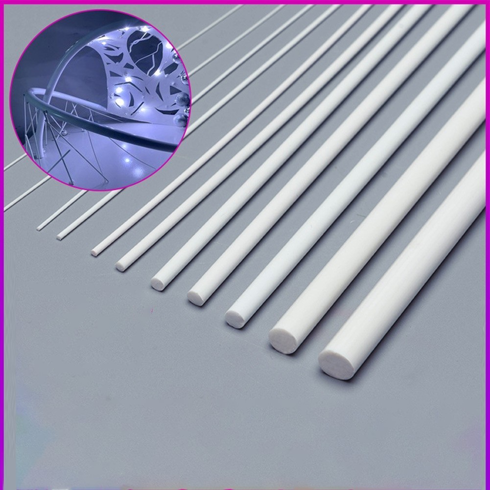 BYK 5x White ABS Round Tube Plastic Rod ABS Solid Round Bar DIY Model ...