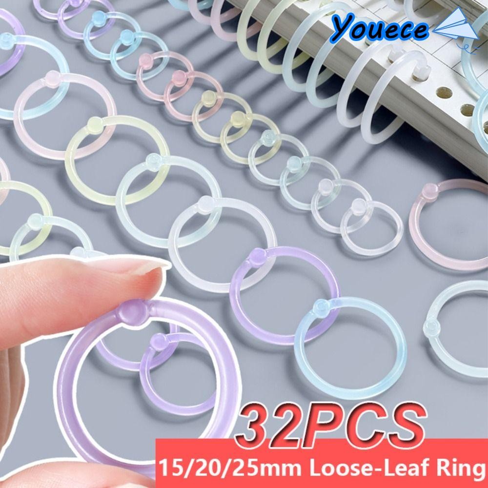 YOUECE Binder Ring, 15/20/25mm Plastic Loose Leaf Paper Buckle, High ...