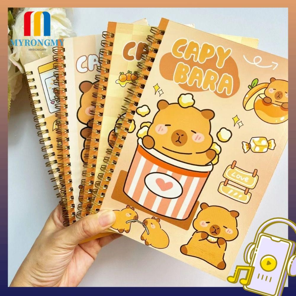 MYRONGMY Ring Binder Notepad, A5 Capybara Loose Leaf Notebook, Cartoon ...