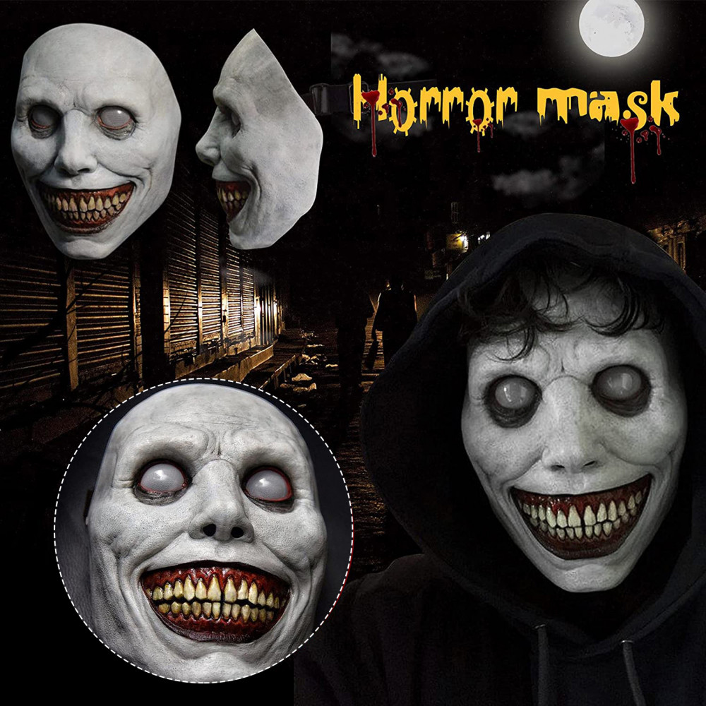 YL Scary Halloween Mask Smiling Demons Horror Mask Scariest Creepy ...