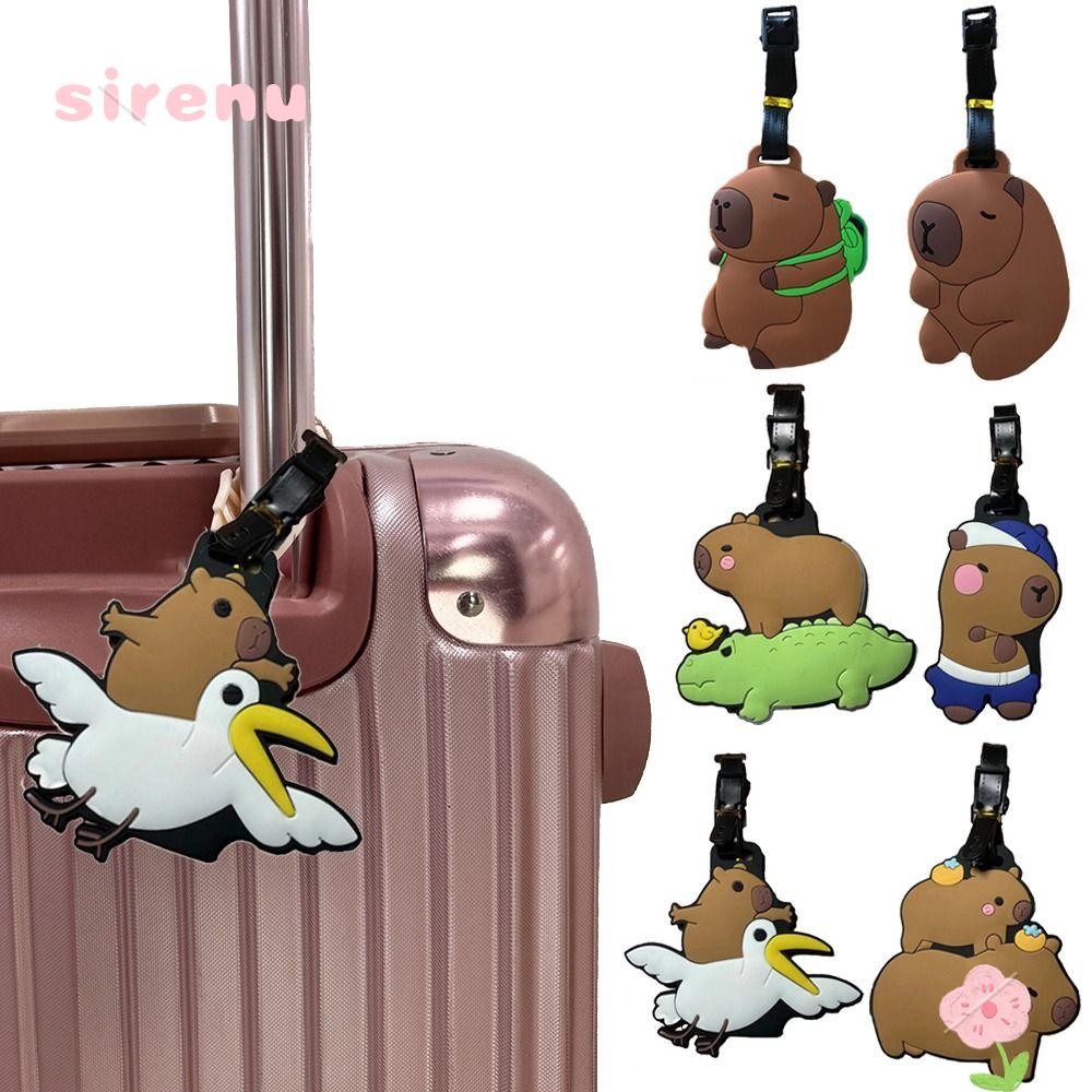 SIRENU Travel Luggage Tag, Cartoon Capybara Name Address Tel Suitcase ...