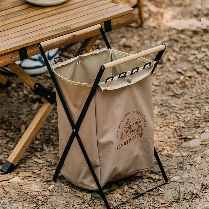 Outdoor Foldable Trash Rack Camping Trash Can Holder Portable Simple ...