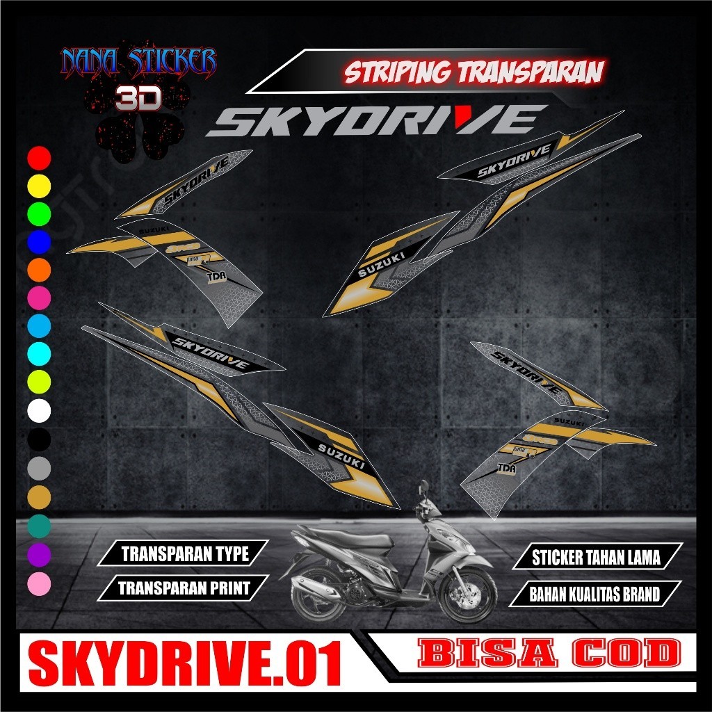 Suzuki SKYDRIVE TRANSPARENT Striping Sticker Variations Sticker list ...