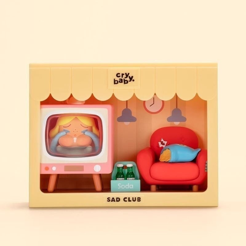 Popmart. Popmart CRY CRYBABY Crying Baby Sad Club Series Scene Figure ...