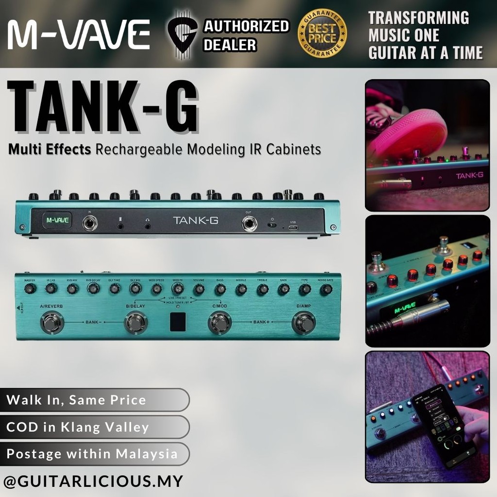 M-Vave Tank-G Guitar Multi Effects Processor Rechargeable Modeling IR Cabinets | Shopee Malaysia