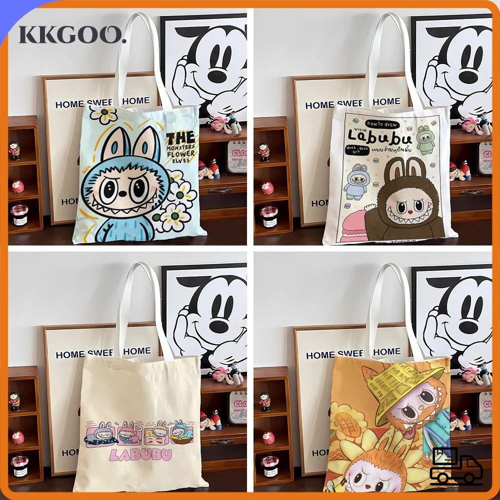 KKGOO Labubu Handbag, Casual Large Capacity Women's Canvas Bag, Simple ...