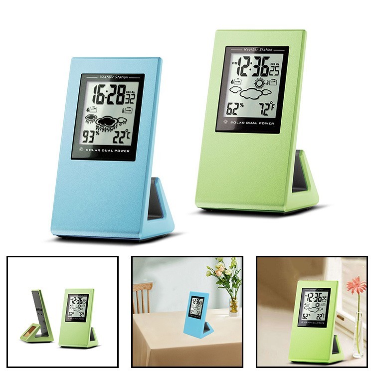 Solar Powered Weather Clock Real-time Weather Solar Powered Sturdy ...