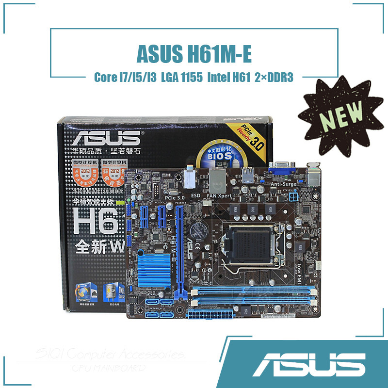 [NEW] ASUS H61M-E Motherboard LGA 1155 2xDDR3 DIMM Intel H61 chipset Micro ATX 16GB Core i7 i5 ...