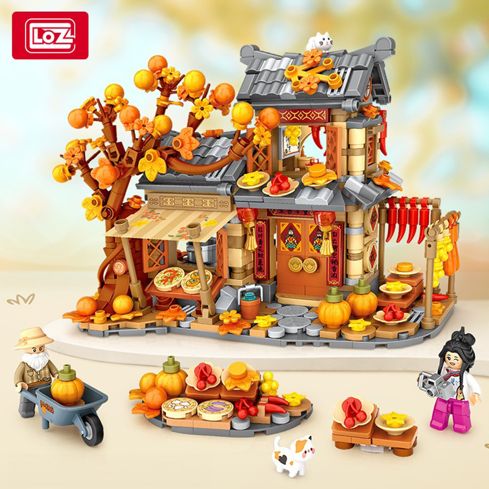 LOZ IDEAS Mini Block 1379 Tree Autumn House Street View Gift Decoration ...