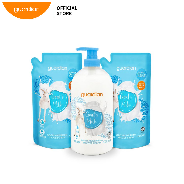 Guardian Goat'S Milk Moisturising Shower Cream 1L + 600Ml X2 | Shopee ...