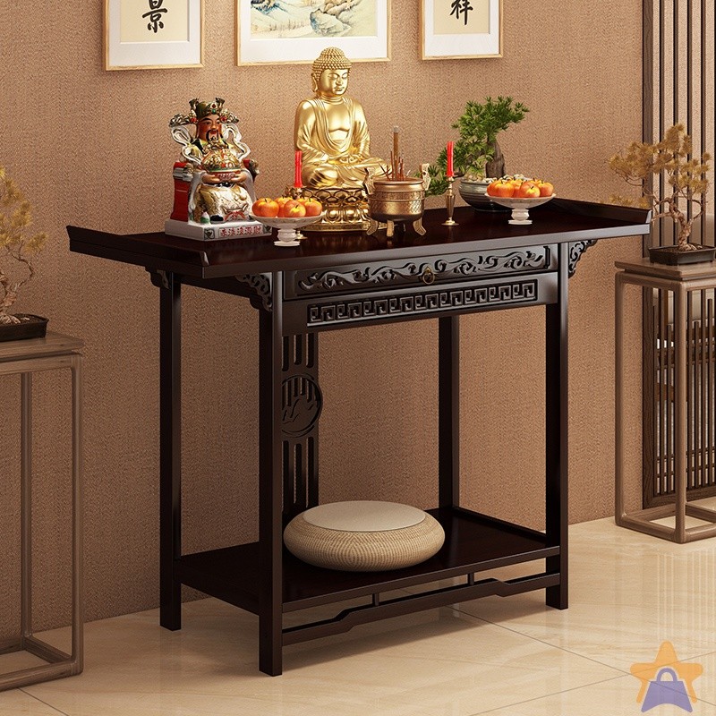 Buddha shrine household offering table wealth god Guanyin landlord ...