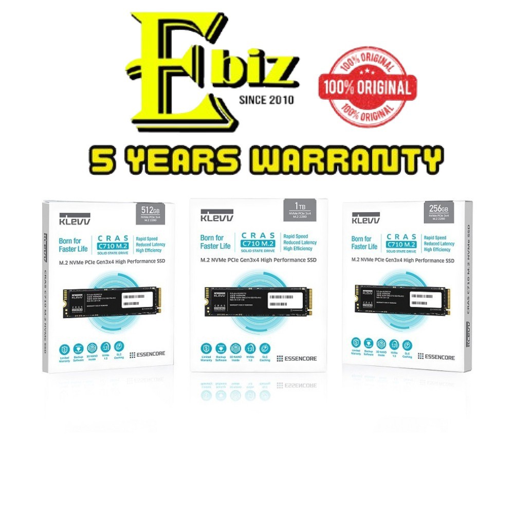 KLEVV Cras C710 M.2 2280 NVME 256GB | 512GB | 1TB Gen3x4 SSD Solid ...