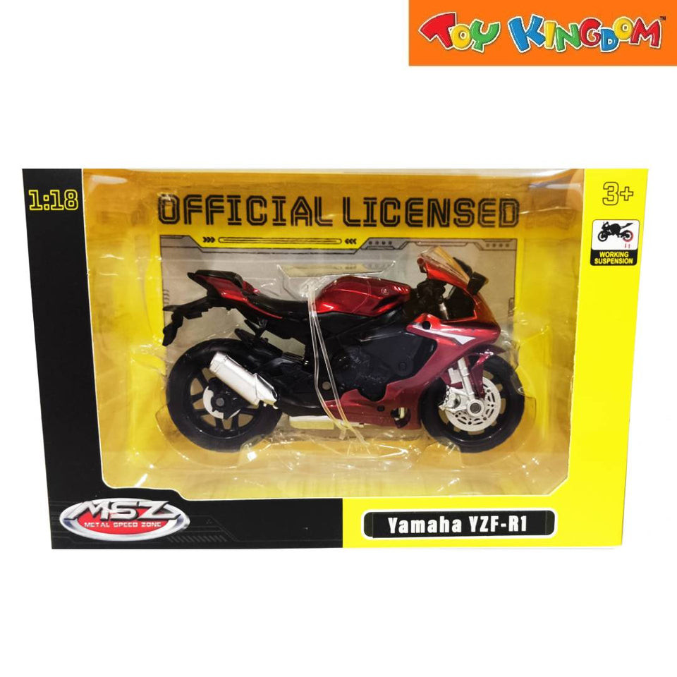 Metal Speed Zone Official Licensed 1:18 Yamaha YZF-R1 Red Die-cast ...