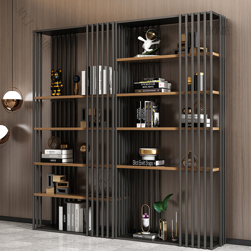 Solid wood bookshelf partition cabinet storage rack industrial style ...