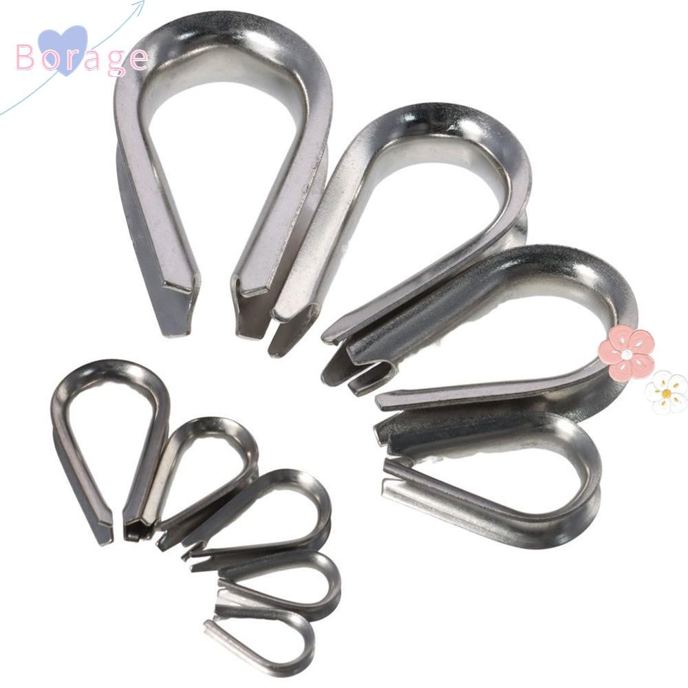 BORRAONE 10pcs Rope Thimble Rigging, 1.5-12mm 304 Stainless Steel Wire ...