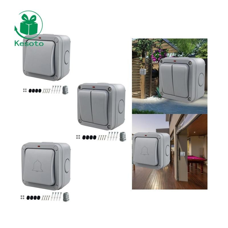 Kesoto Switch Push Button Doorbell Waterproof Square Doorbell Buttons ...