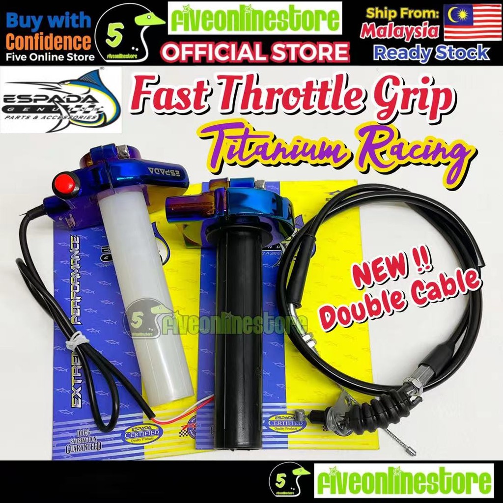 Espada Titanium Fast Throttle Racing Handle Grip FREE Cable Universal ...