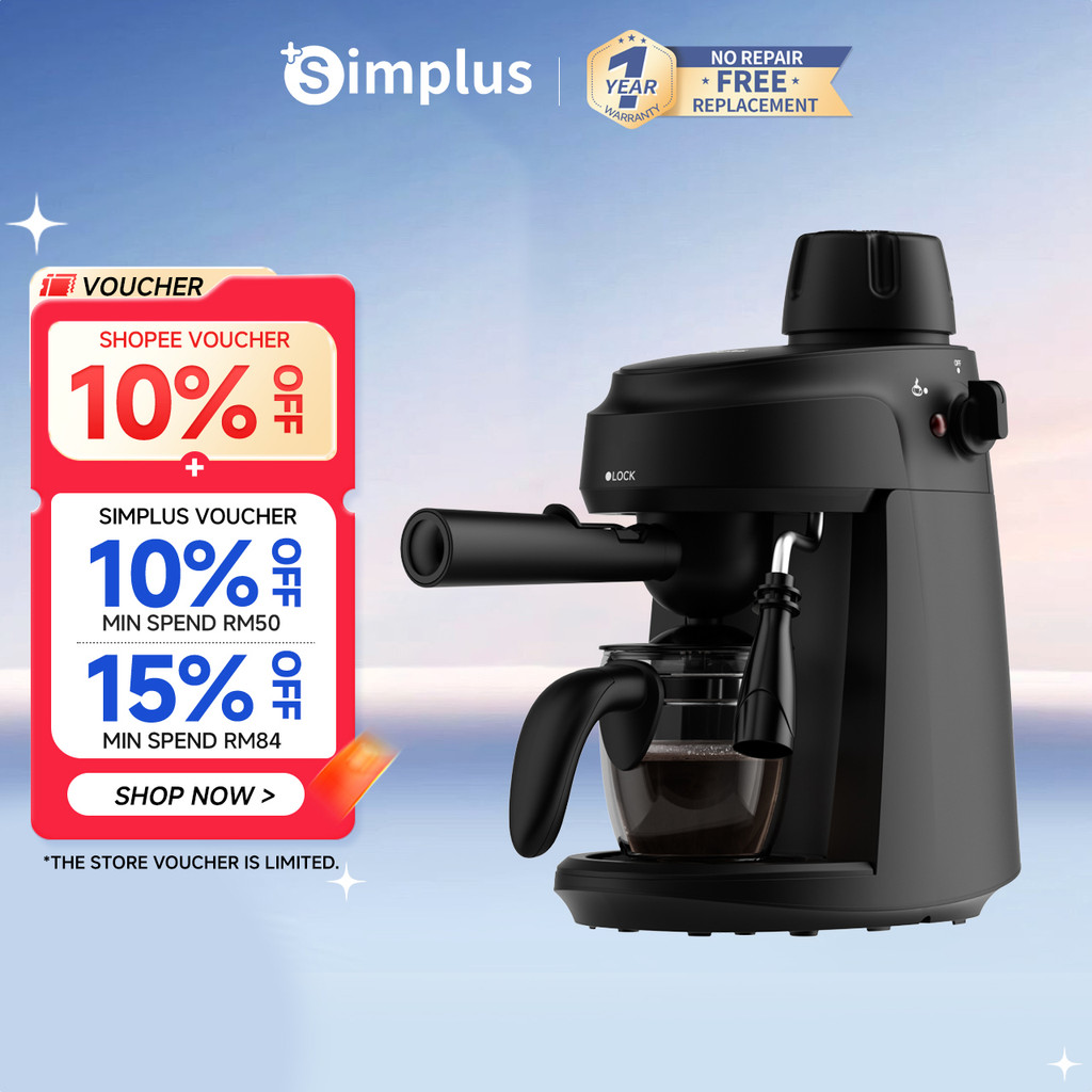 Simplus 5 Bar Extraction High Borosilicate Compact Coffee Maker (300ml ...