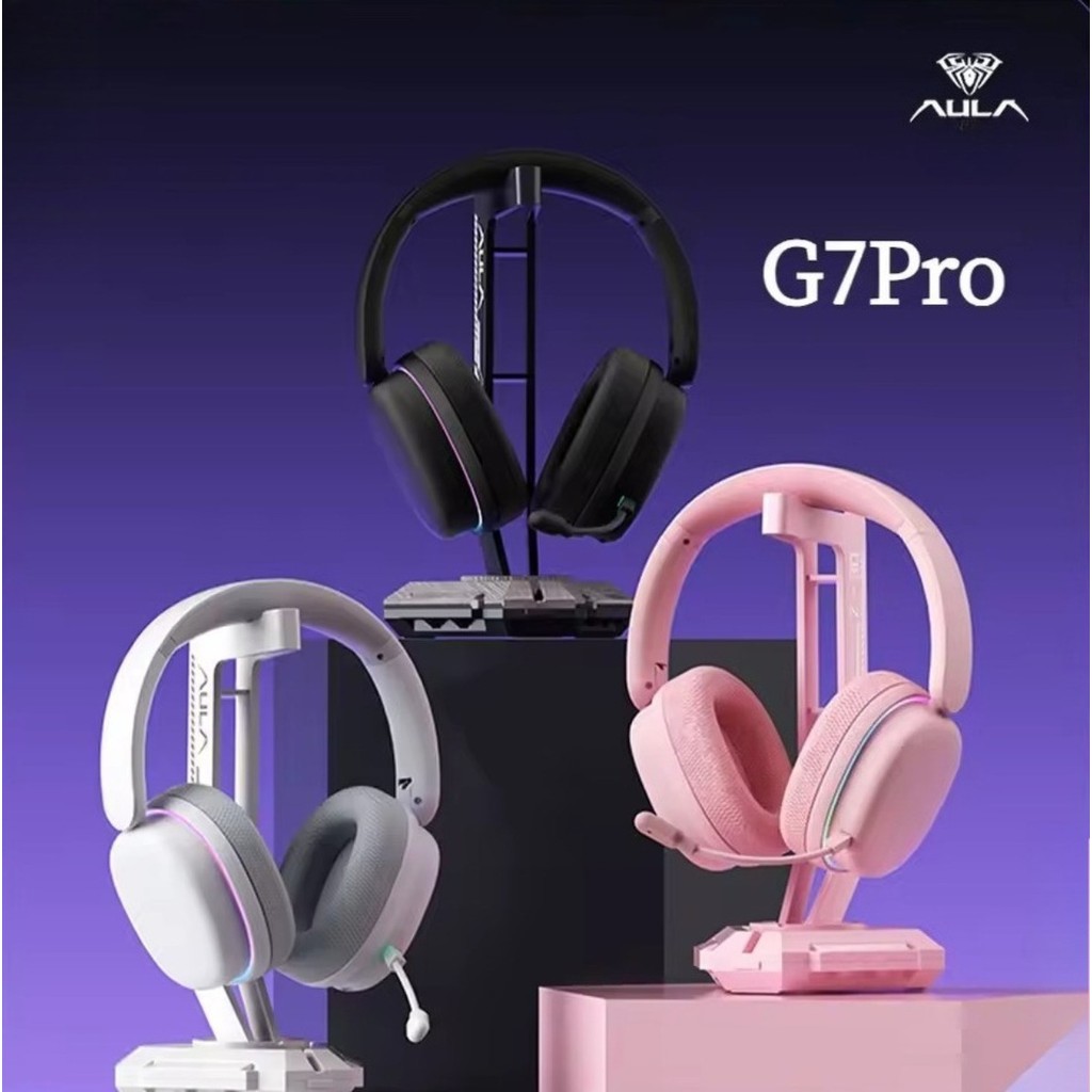 AULA G7pro Head Mounted Esports Games Headphones Wireless Bluetooth Headset Tri-mode Intelligent ...