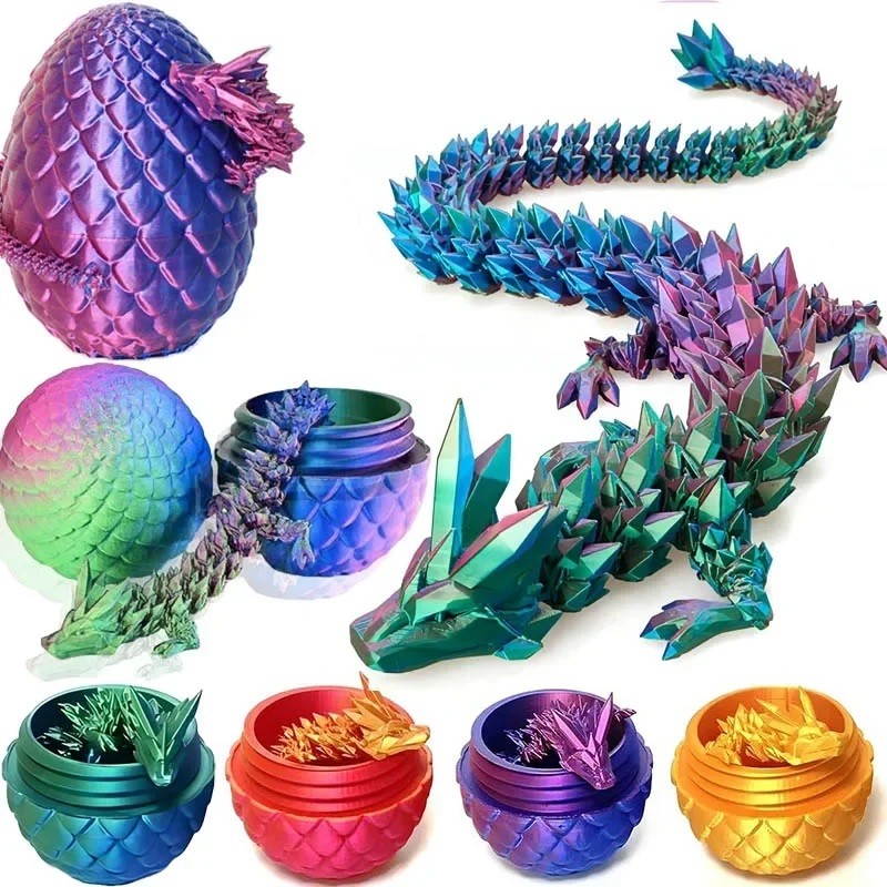 3D Printed Dragon Egg Toy Fully Articulated Dragon Movable Model Kids ...