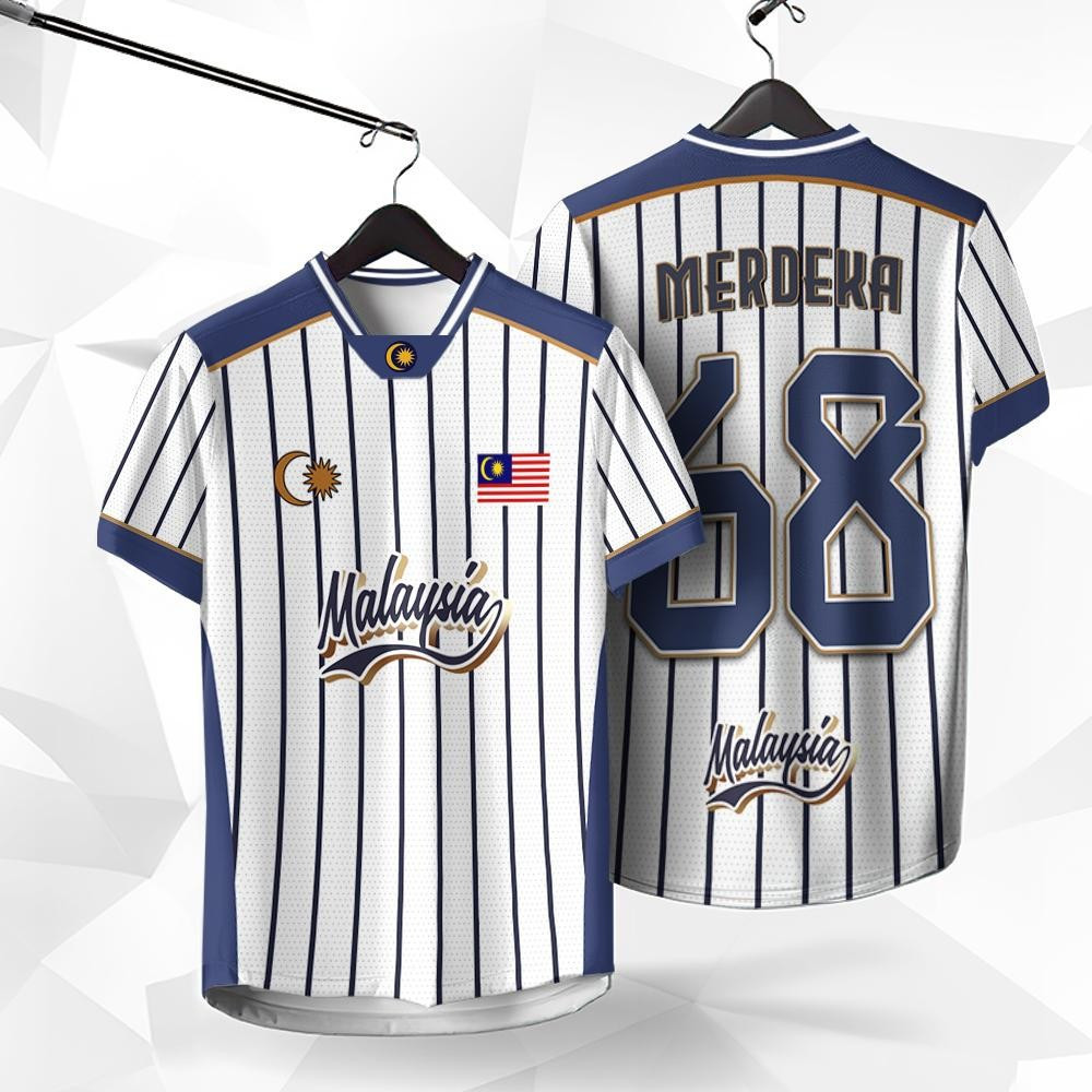 Baju Raya Lelaki Football Jersey Bola 2025 68th Merdeka Clothes Stripe ...
