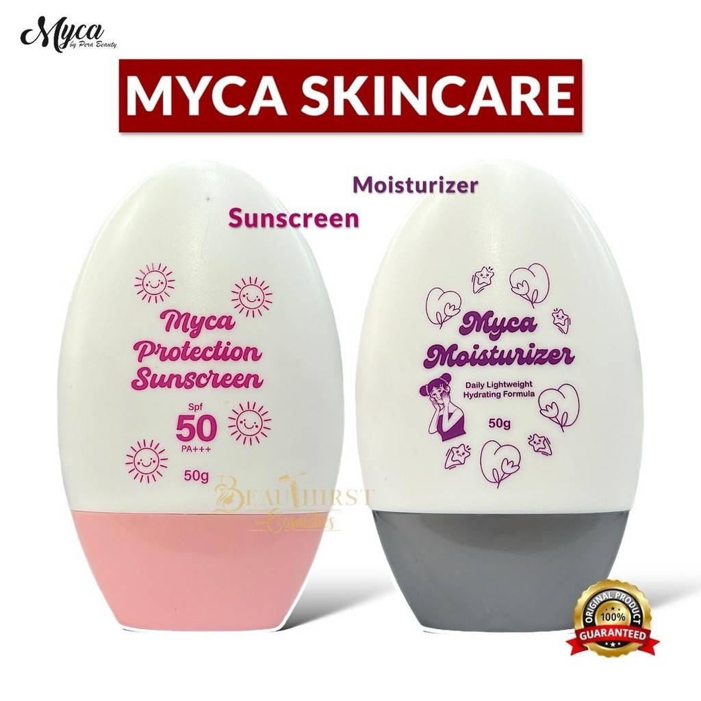 MYCA Sunscreen 50g And Myca Moisturiser 50g Skincare For All type Skin ...