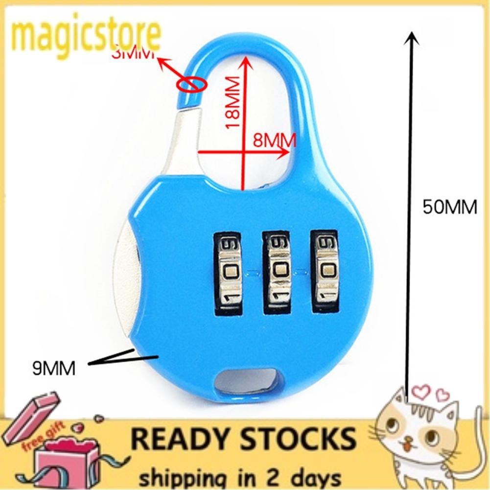 Magicstore Mini Combination Lock 3 Digit Padlock Anti Theft Zinc Alloy ...