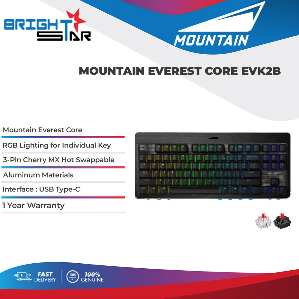 MOUNTAIN Everest Core EVK2B CR1/CS1 Midnight Black Keyboard | Shopee ...