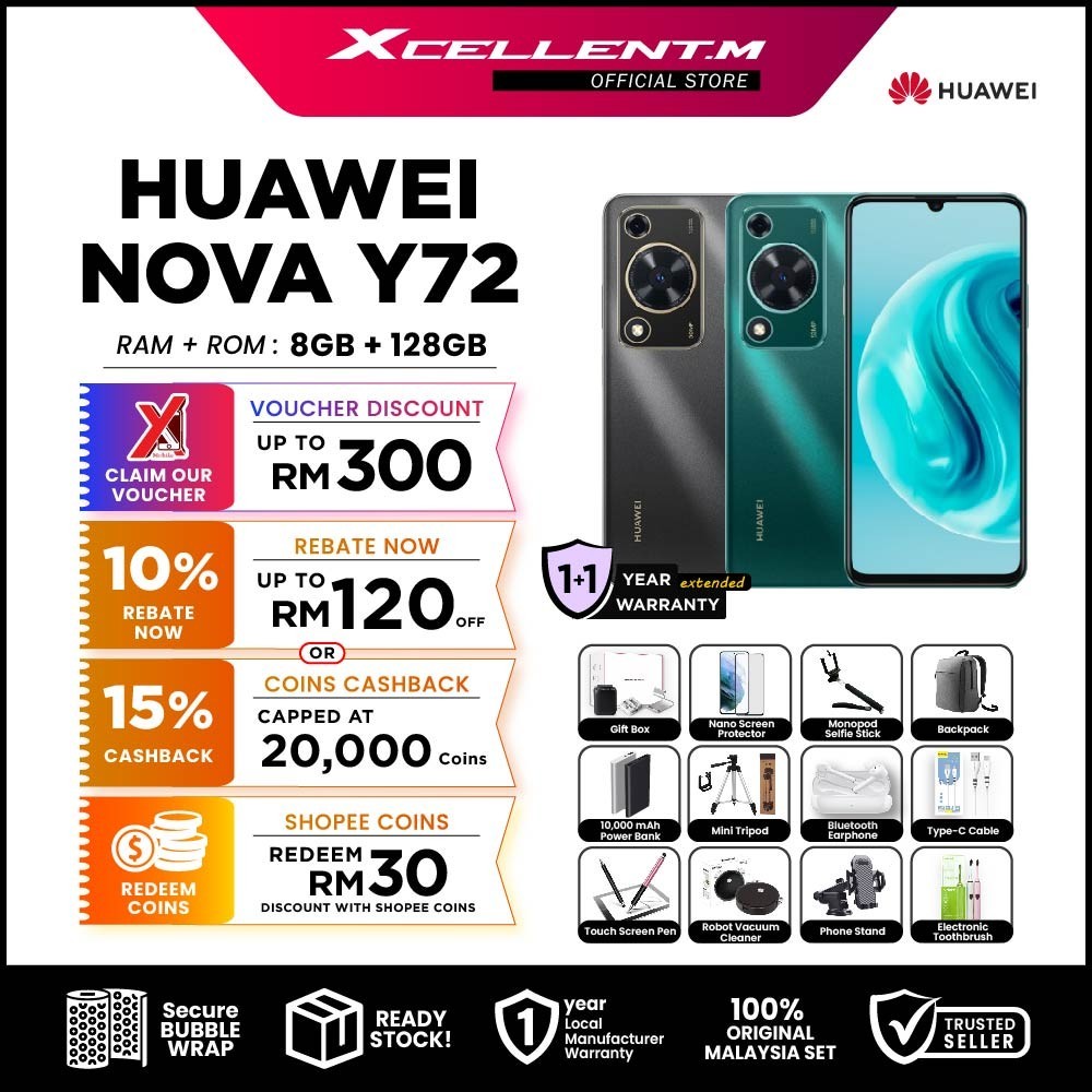 HUAWEI Nova Y72 [8GB RAM 128GB ROM] Storage - Original HUAWEI Malaysia ...