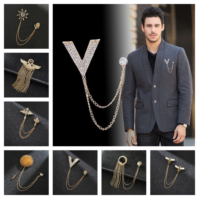 Men's Brooch Suit Pin with Tassel Badge Guitar Musical Instrument ...