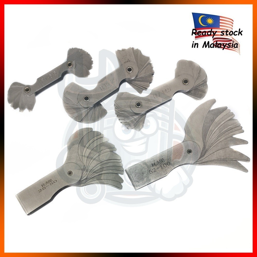 Radius Gauge R1-R100 Fillet Gauge Feeler Metric Engine Cylinder Head ...