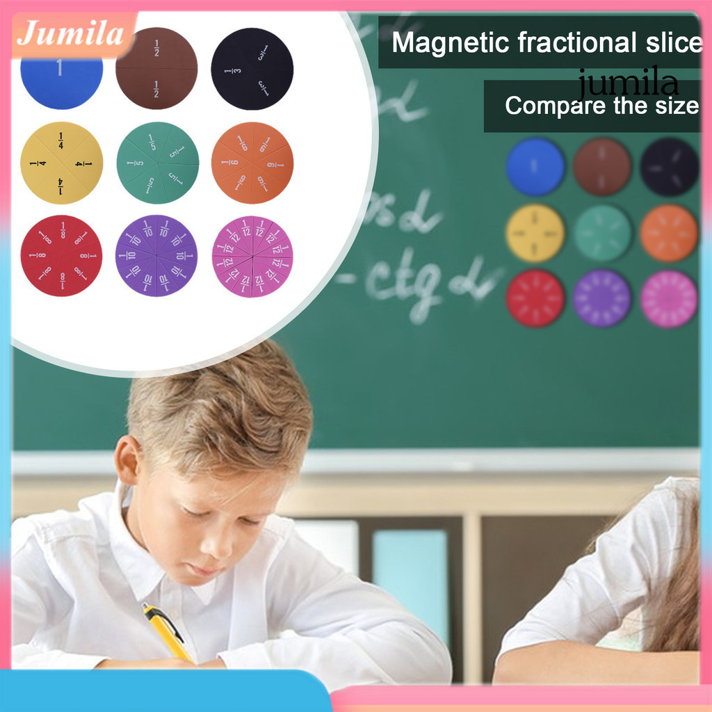 [jum] 9Pcs/Set Colorful ic Fraction Circles EVA Fraction Learning Math ...