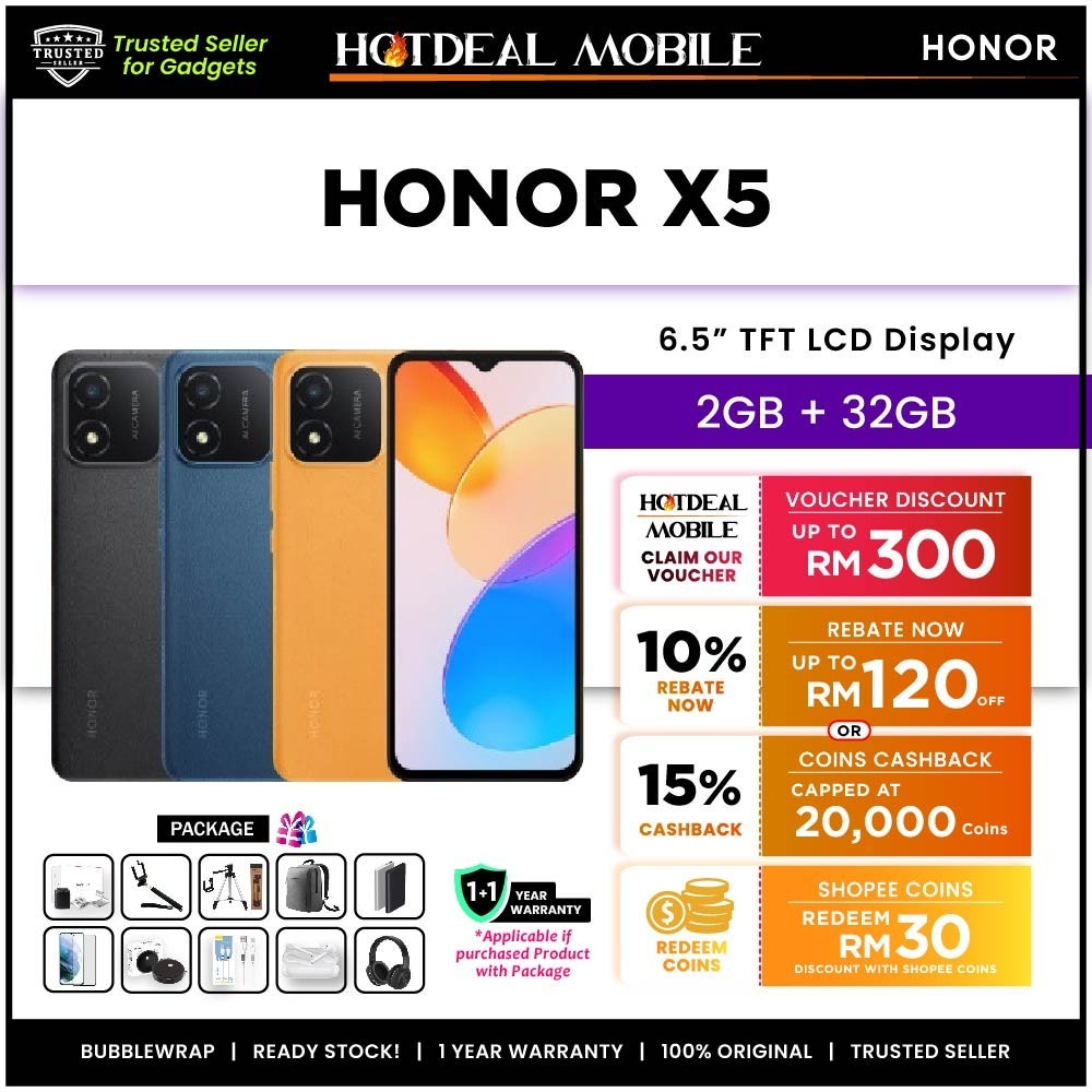 HONOR X5 [2GB RAM 32GB ROM] - Original HONOR Malaysia | Shopee Malaysia
