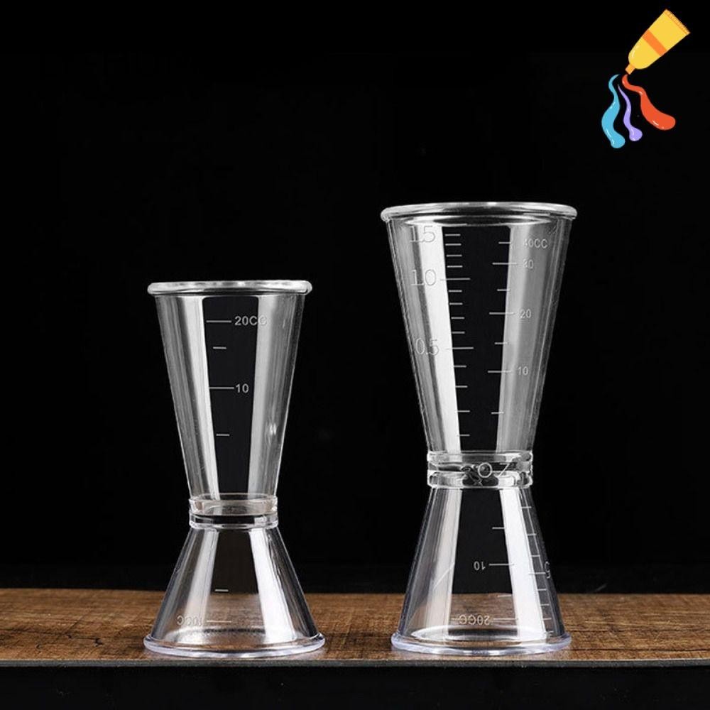 LY-HOME Measure Cup, PP 10/20cc Cocktail Shaker, 20/40cc Large Capacity Double headed Double ...