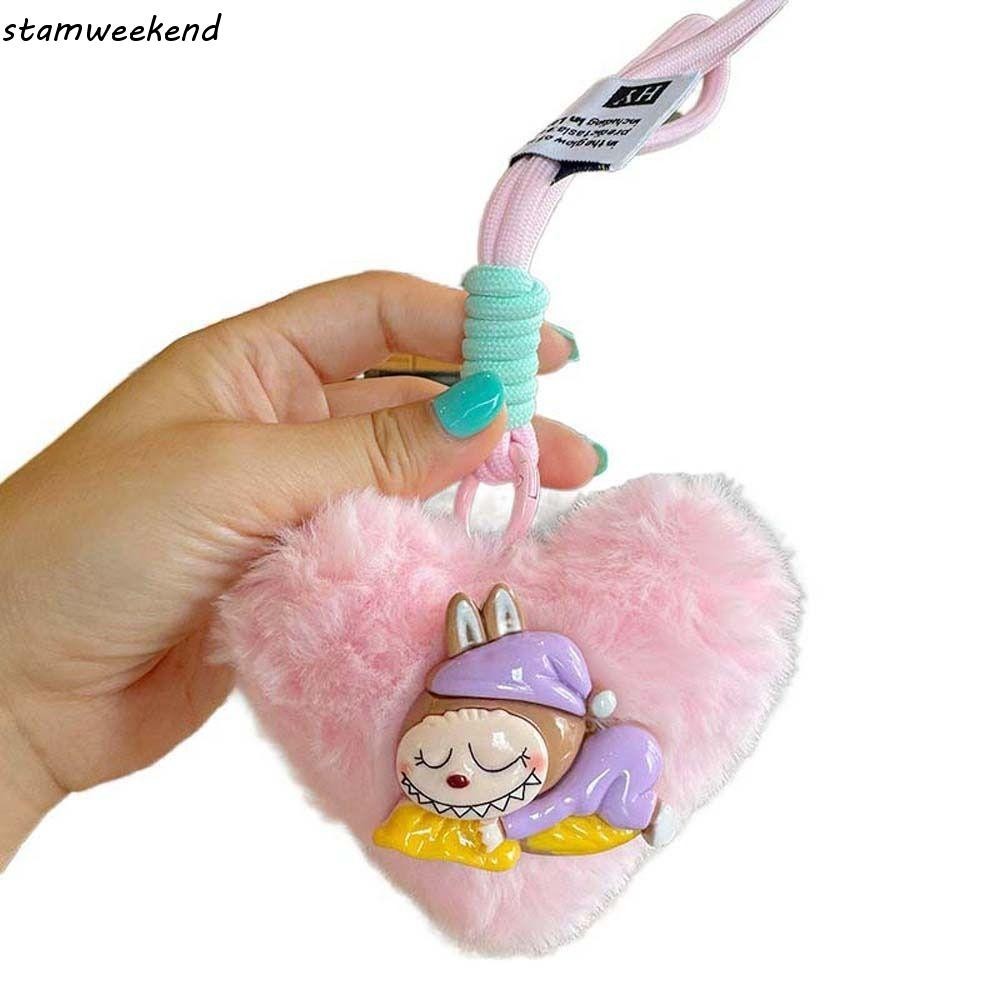STAMWEEKEND Labubu Bag Hanging, Plush Dolls Keyrings Labubu Keychains ...