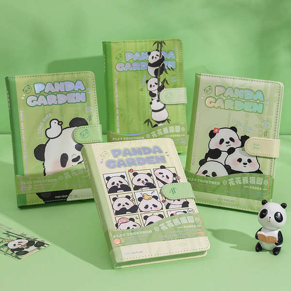 buku nota buku nota aesthetic Bunga Panda Comel PU Magnetic Buckle Book ...