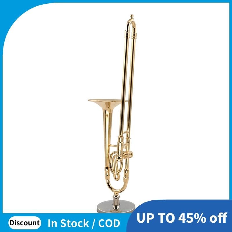 12cm Miniature Pure Copper Trombone Model with Support Mini Musical ...