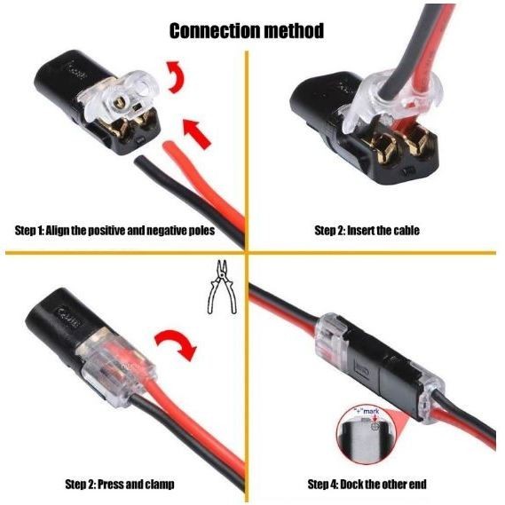 2 Pin Way Plug Wire Cable Snap Connectors / Car Waterproof Solderless ...