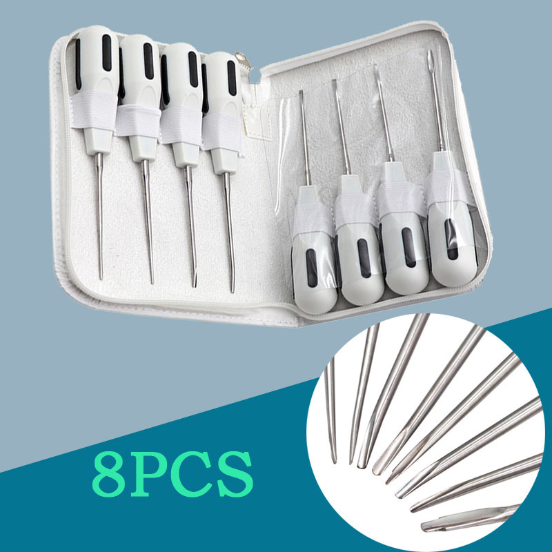 8pcs/set Dental Elevator Set Teeth Extraction Forceps Curved Root Teeth ...
