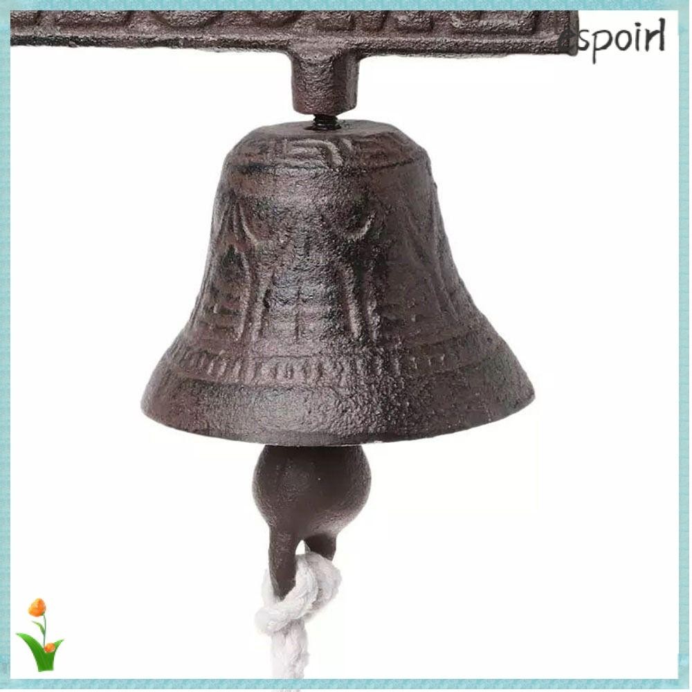 ESPOIR Retro Doorbell Cast Iron Garden Decor Wall Hanging Bell ...