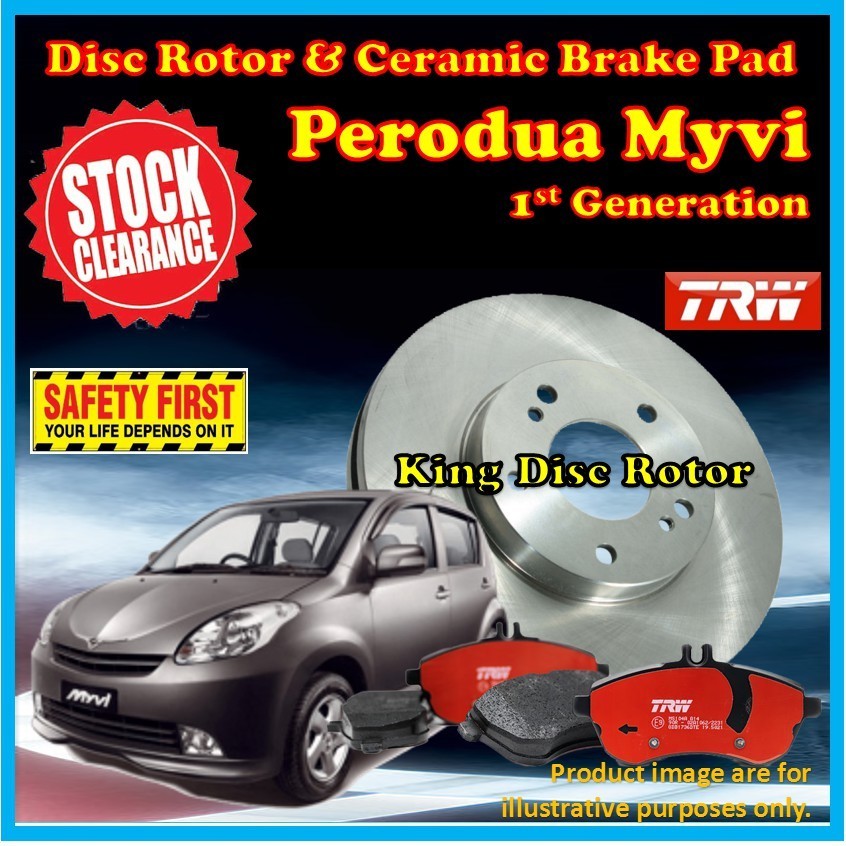 TRW Perodua Myvi Front Disc Rotor & Ceramic Brake Pad (Full Set ...