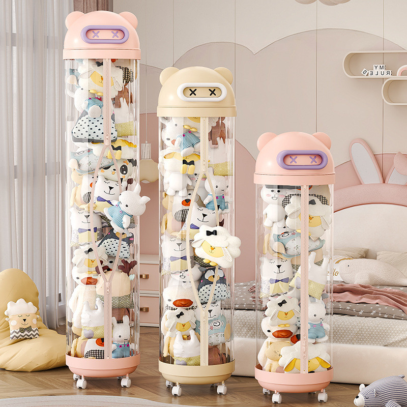 30cm Doll storage bucket with zipper mobile doll transparent tube plush ...