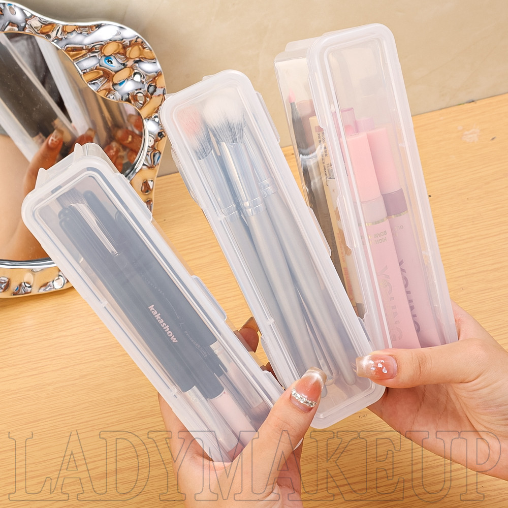 Large Capacity Eyebrow Pencil Eye Makeup Brush Storage Box-Plastic ...