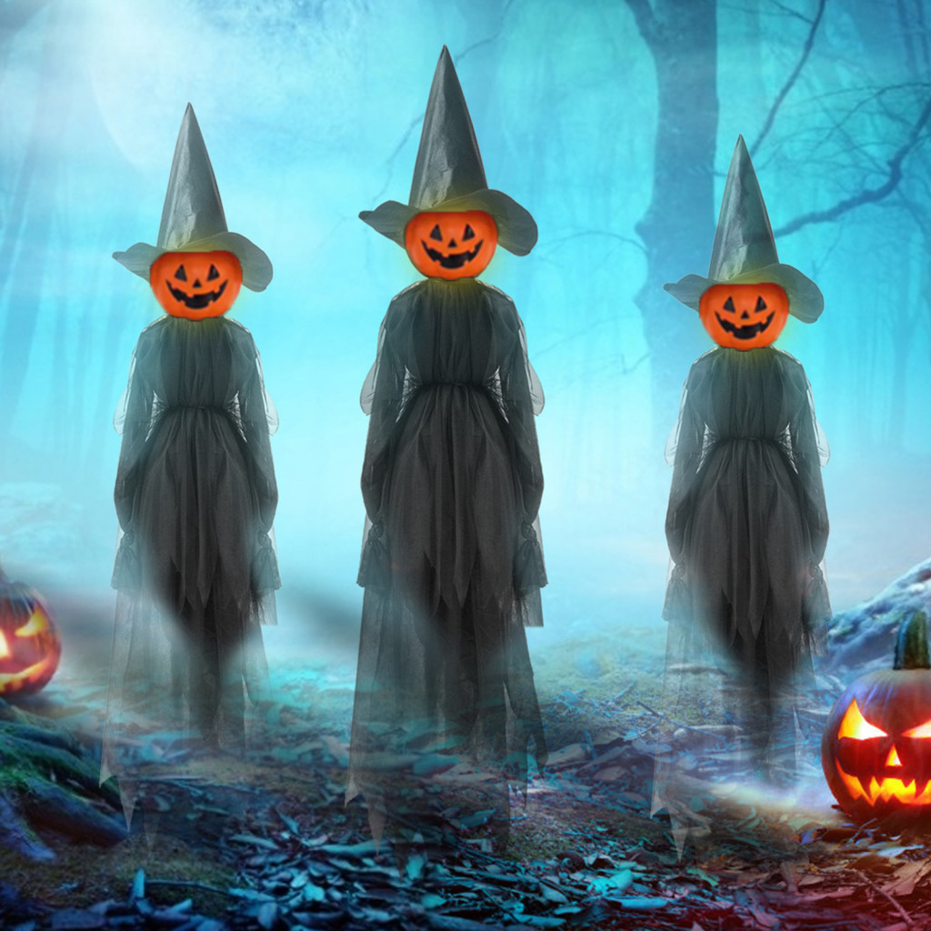 Spooky Atmosphere Prop Life-size Witch Decoration Spooky Halloween ...