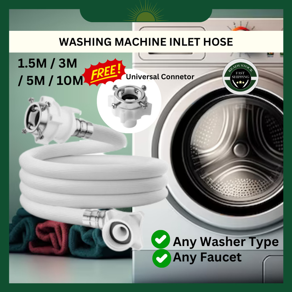 Stainless Steel Washing Machine Inlet Hose Water Tap Valve Connector ...
