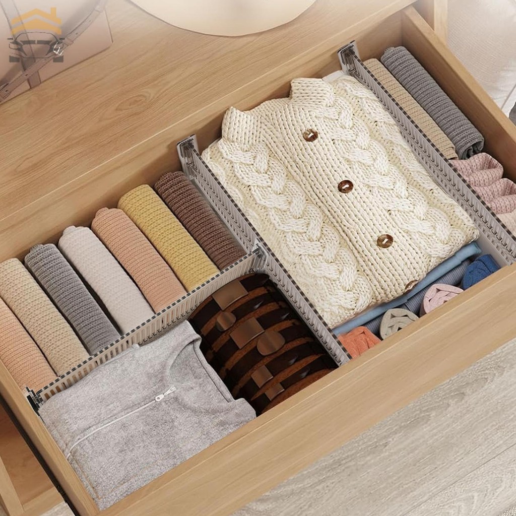 3 Sets Drawer Dividers with Nonslip Stickers 8cm High Drawer Organizer ...