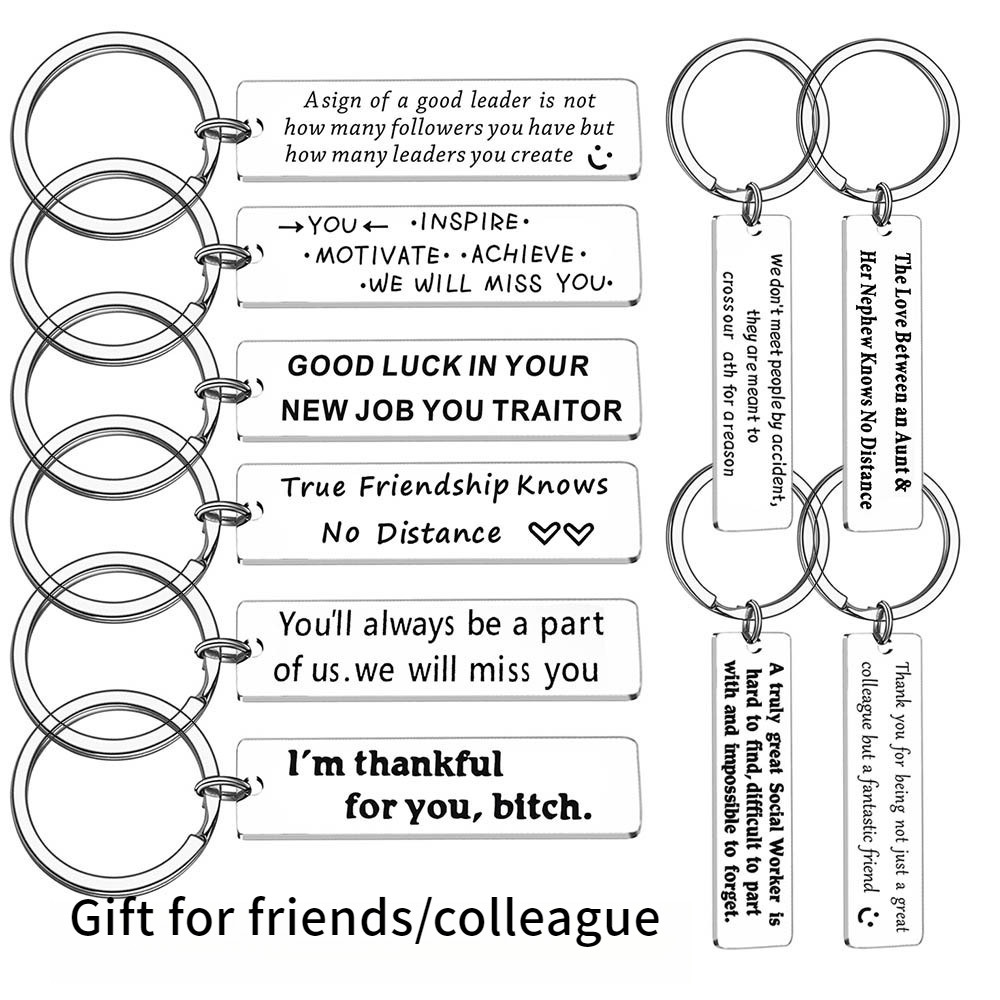 Stainless Steel Key Chain Colleague Boss Resignation Gift Commemorative ...