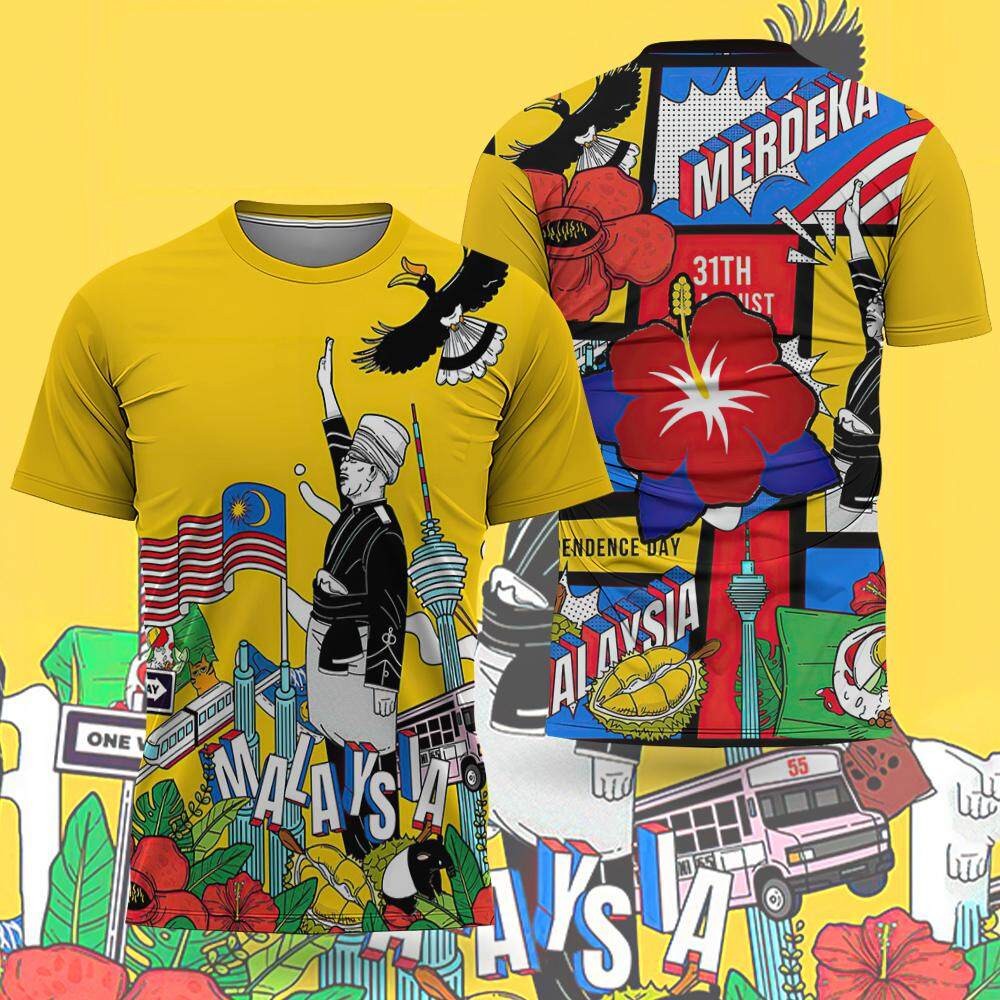 Malaysia Independence Quick Dry T-Shirt Merdeka 67th Anniversary Baju ...